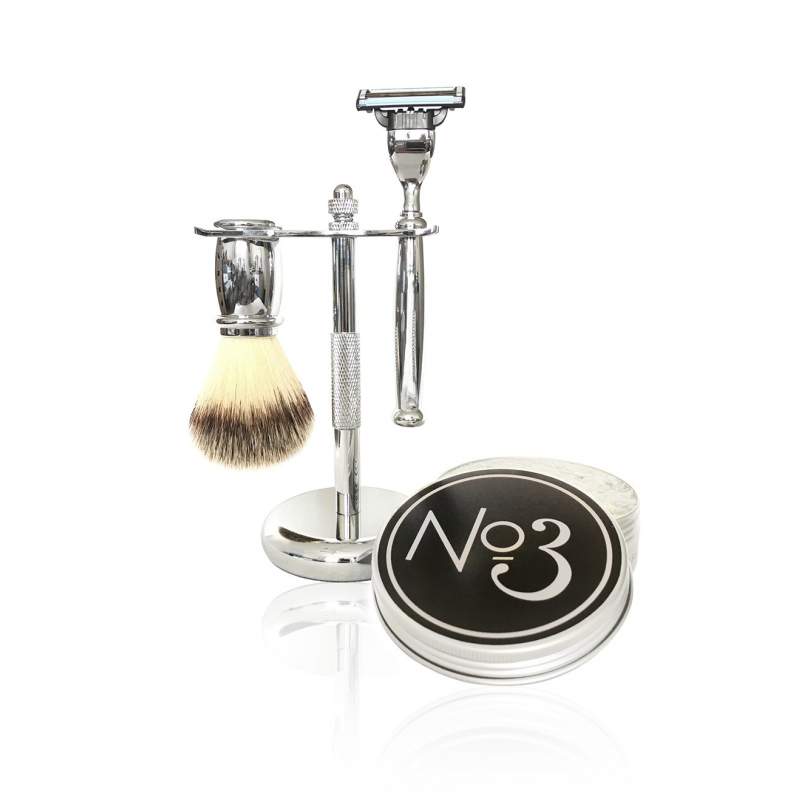 Chrome Shaving Set | No3 | Natural Deodorant, Skincare and Soap